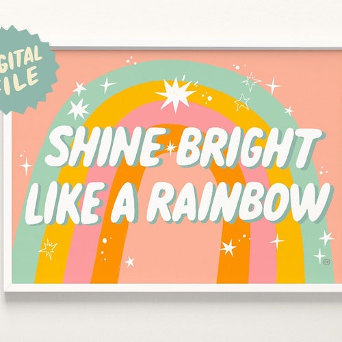 Shine Bright Poster or Card Printable Digital File Art - Etsy