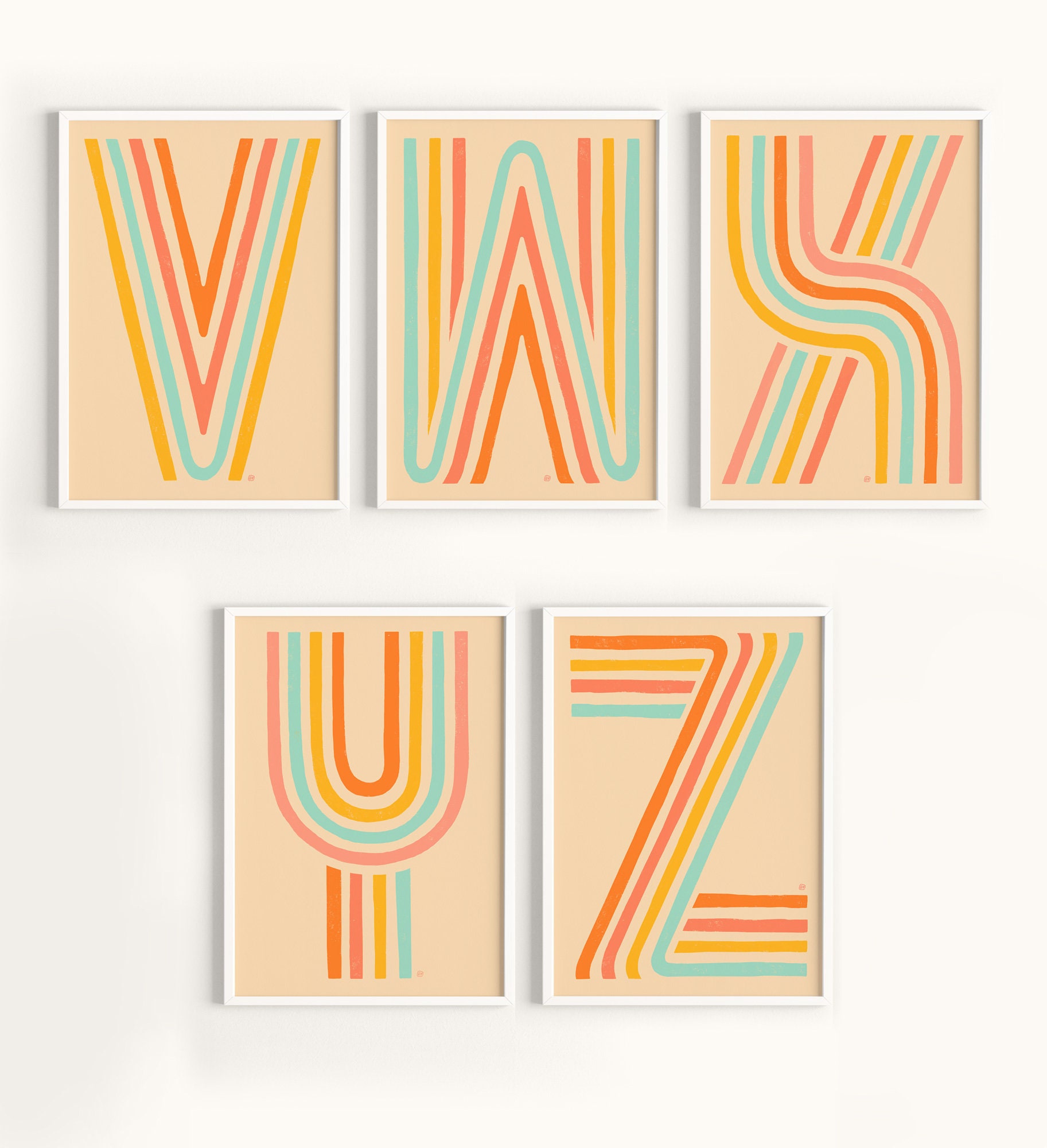 Rainbow Letters Posters or Cards Printable Digital File - Etsy