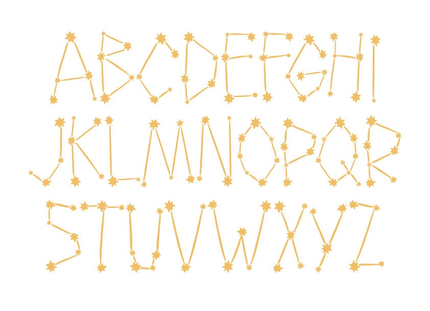 Constellation Star Alphabet Clipart | Space Vector Font (digital ...