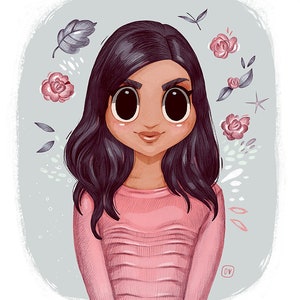 Hand Drawn Portrait, Custom Personalized Gift, Unique Present, Cute ...