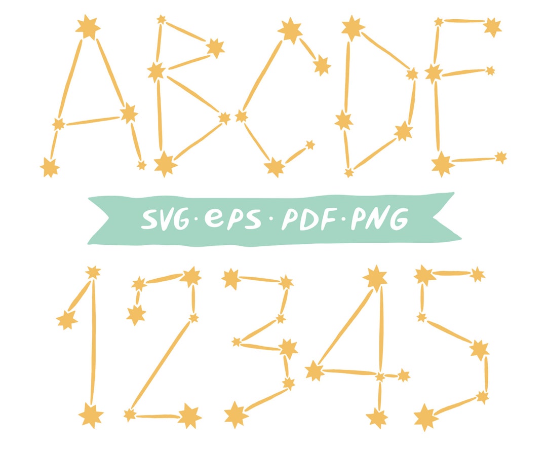 Constellation Star Alphabet Clipart | Space Vector Font (digital ...