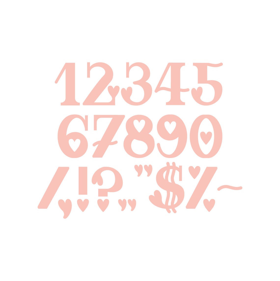 Sweet Hearts Typeface Clipart Png Svg AI PDF EPS Romantic - Etsy