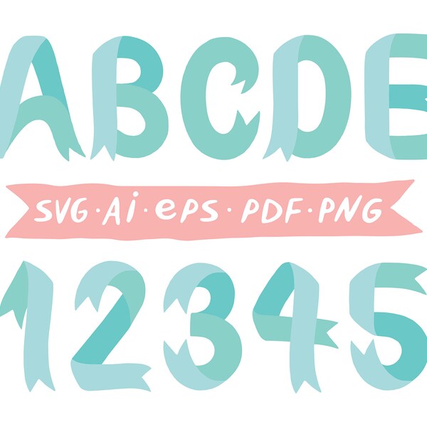 Ribbon Letters Font - Etsy