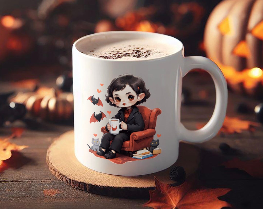 Cute Cozy Vampire Ceramic Mug Perfect for Your Spooky Sips - Etsy