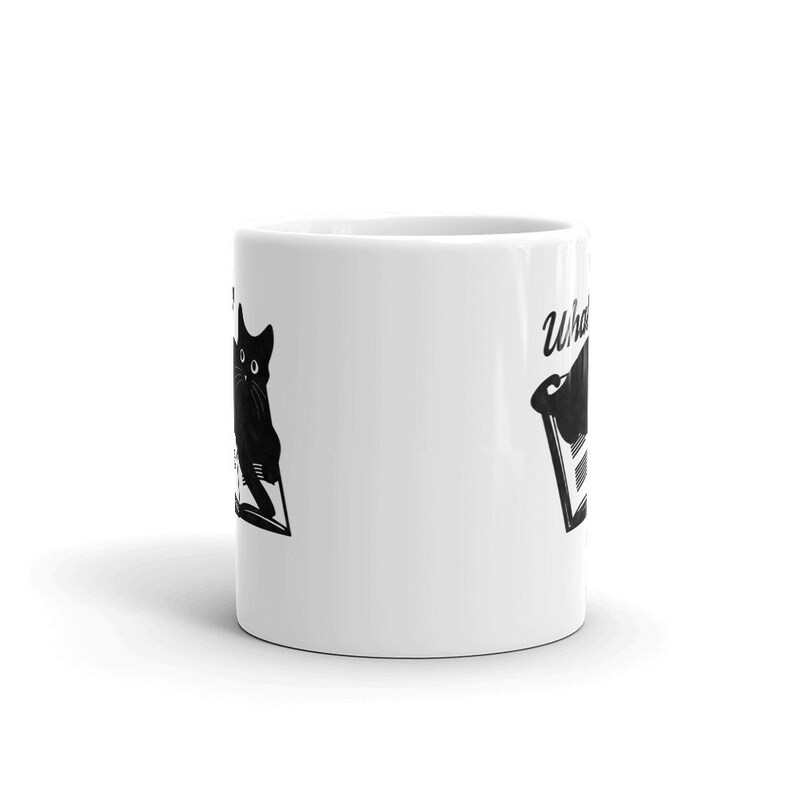 Black Cat Mug for Book Lovers Funny Cat Lover Mug Cute Cat - Etsy