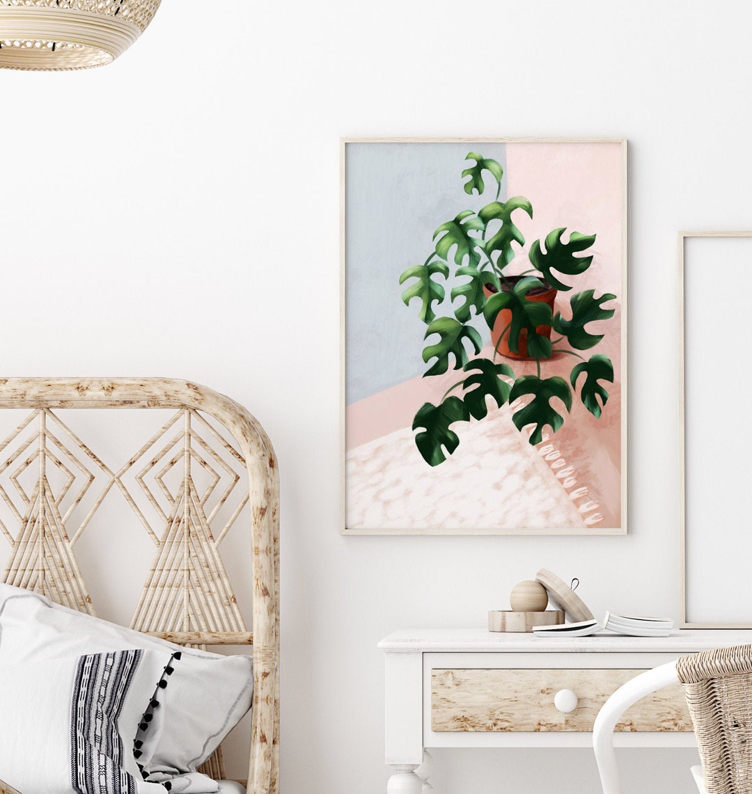 Mini Monstera Print, Rhaphidophora Tetrasperma Tropical Art Print, Boho ...