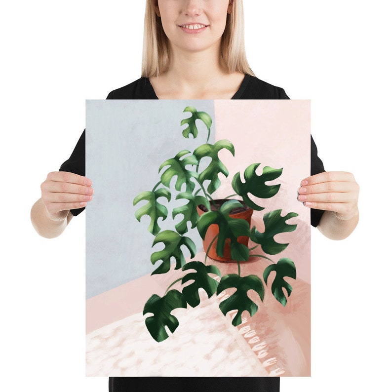 Mini Monstera Print, Rhaphidophora Tetrasperma Tropical Art Print, Boho ...