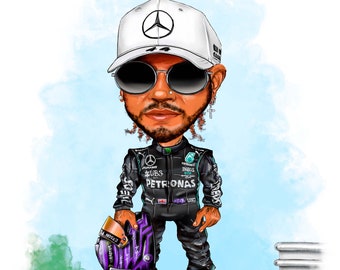 Lewis Hamilton Mercedes F1 Thumbs up Formula One Motorsport | Etsy