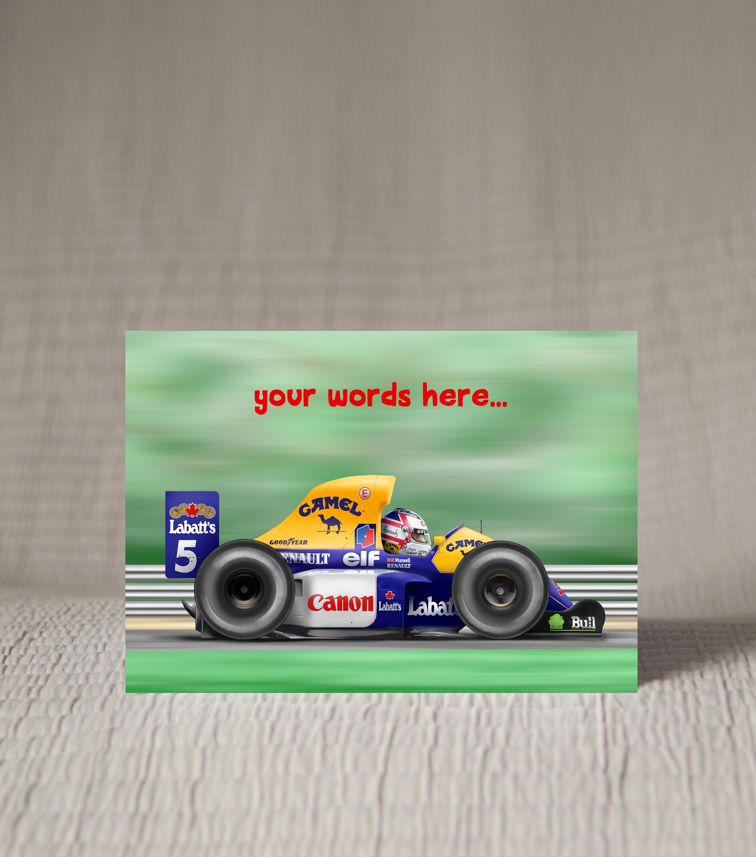 Nigel Mansell Personalised F1 Motor Racing Card - Etsy