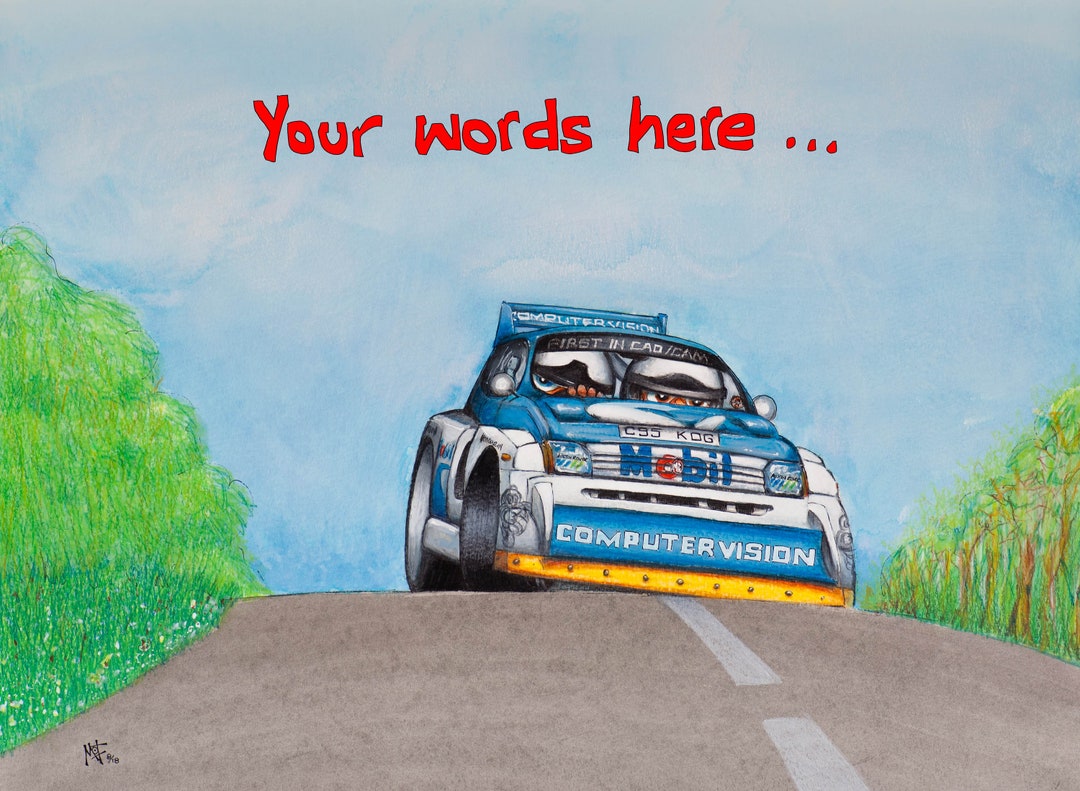 Personalised 6R4 Rally Car Greetings Card - Etsy