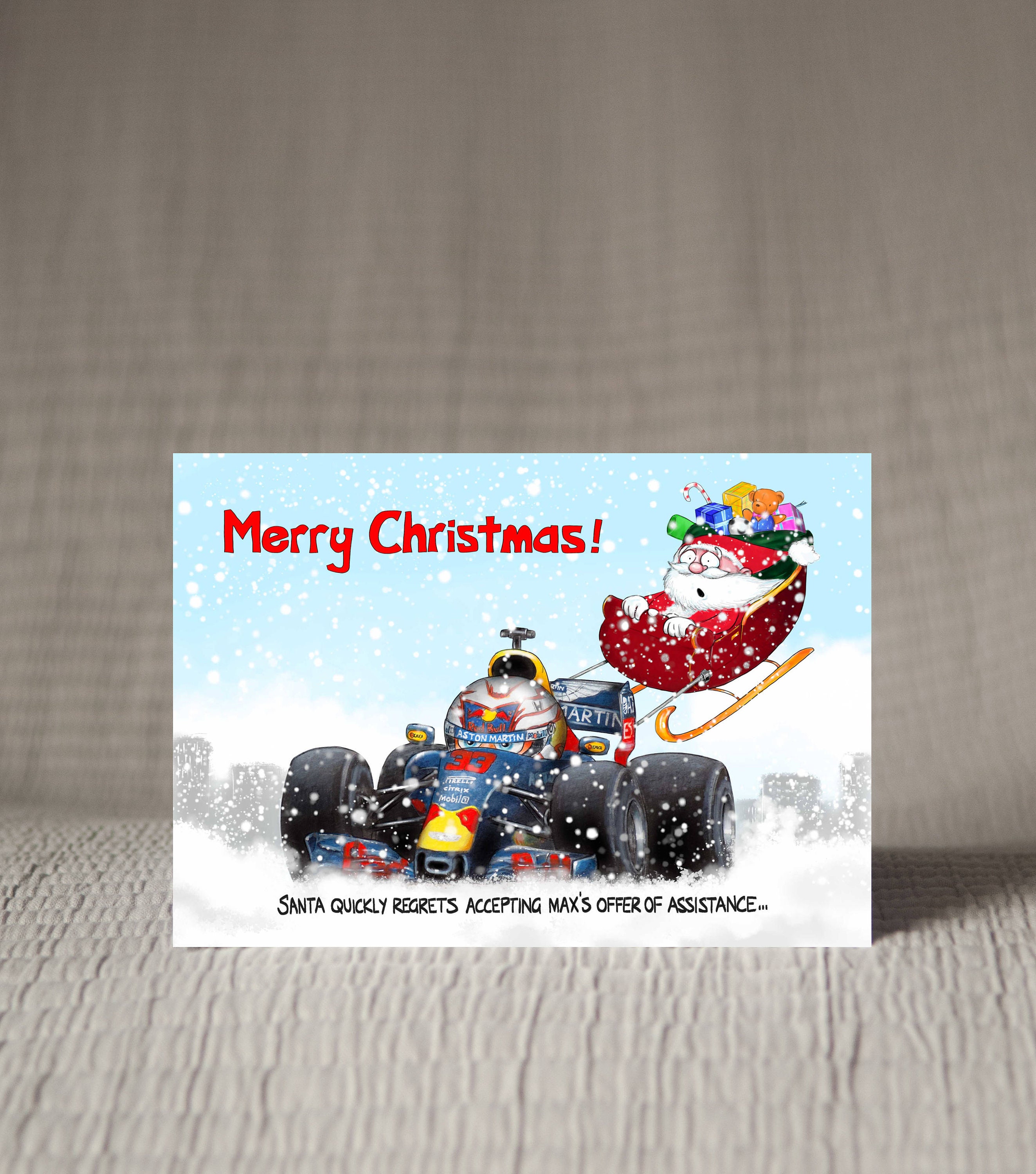 Max Verstappen F1 Christmas / Holidays / Xmas Card - Etsy