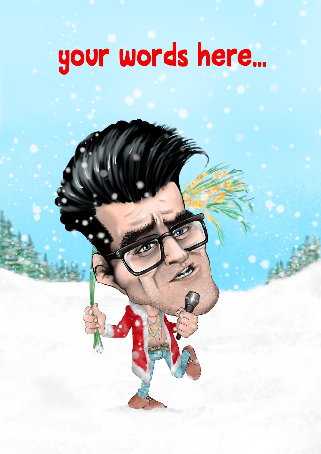 Personalised Morrissey Christmas / Holidays Card, Handmade Card and ...