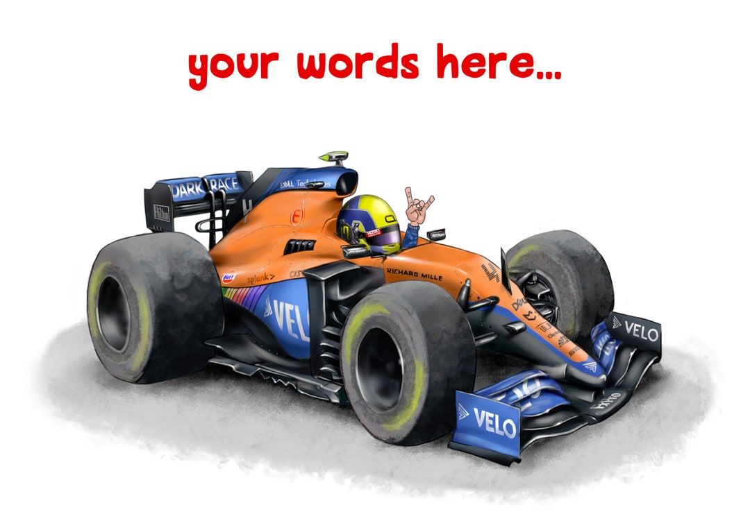Lando Norris Personalised Formula One Greetings Card - Etsy