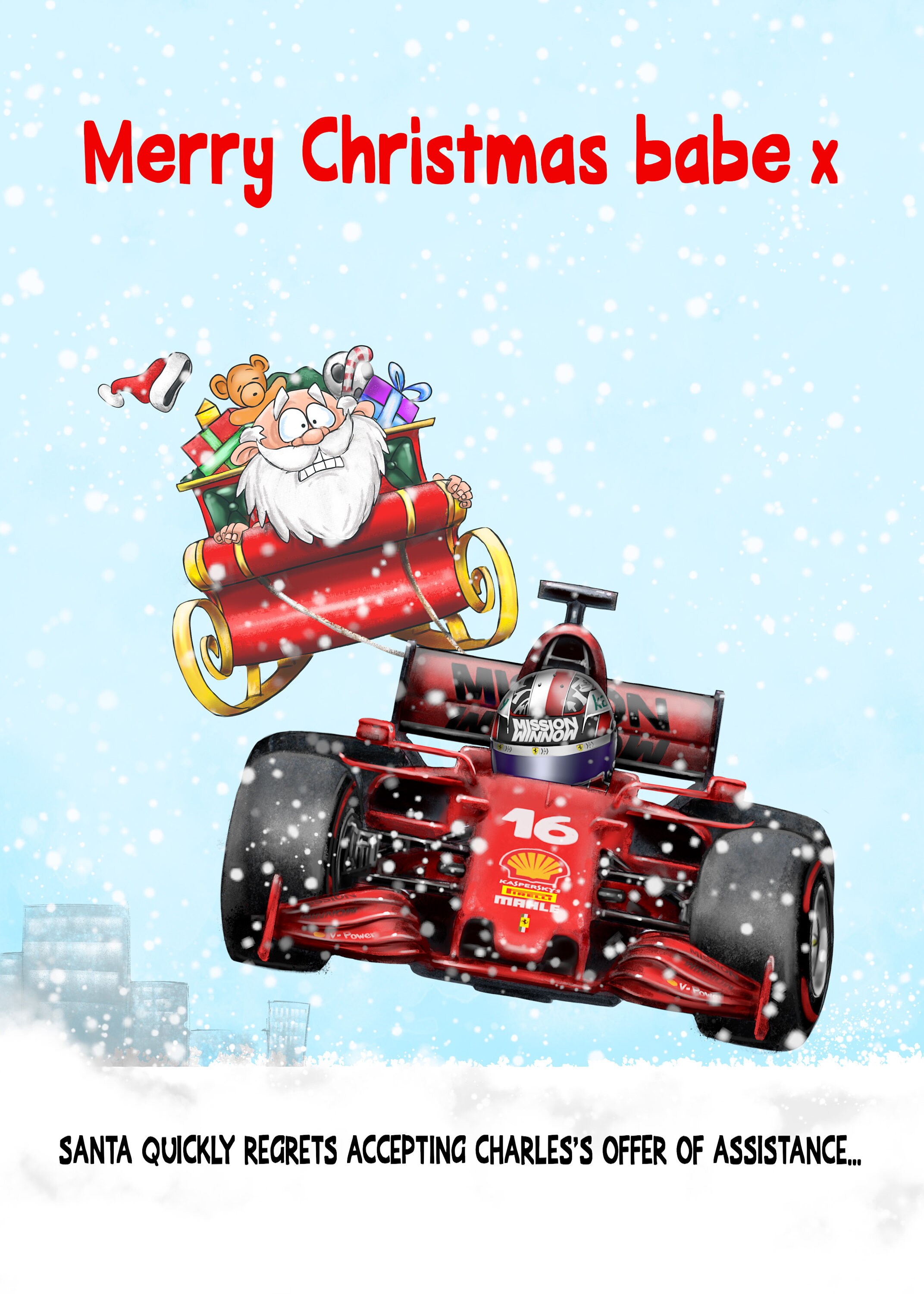 Charles Leclerc Formula 1 Christmas / Holidays / Xmas Card - Etsy