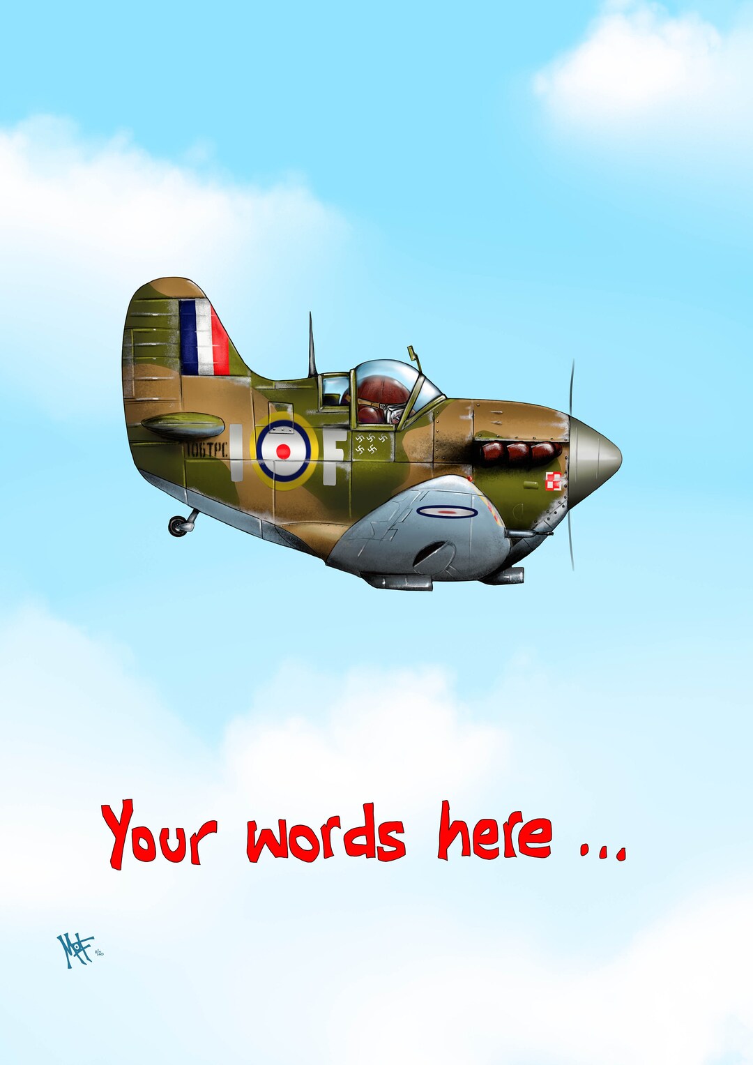 Spitfire WW2 Aircraft Aviation Card - Etsy