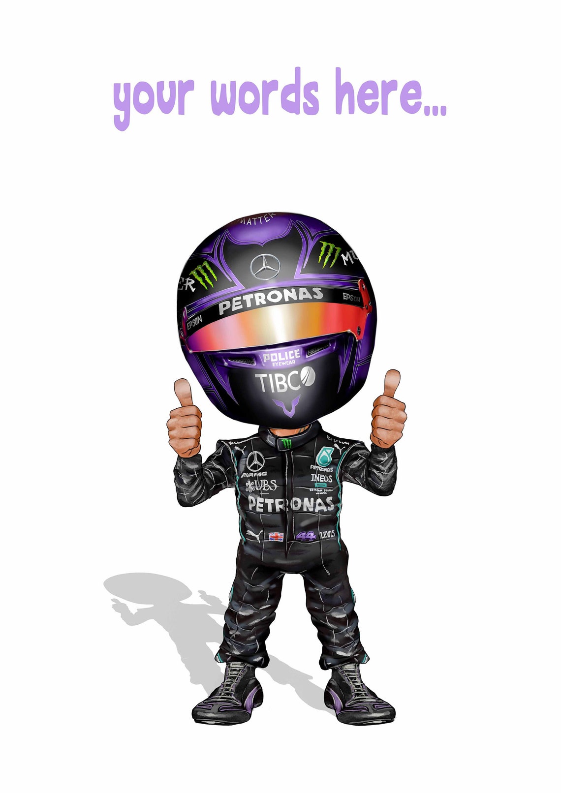 Lewis Hamilton Mercedes F1 Thumbs up Formula One Motorsport - Etsy