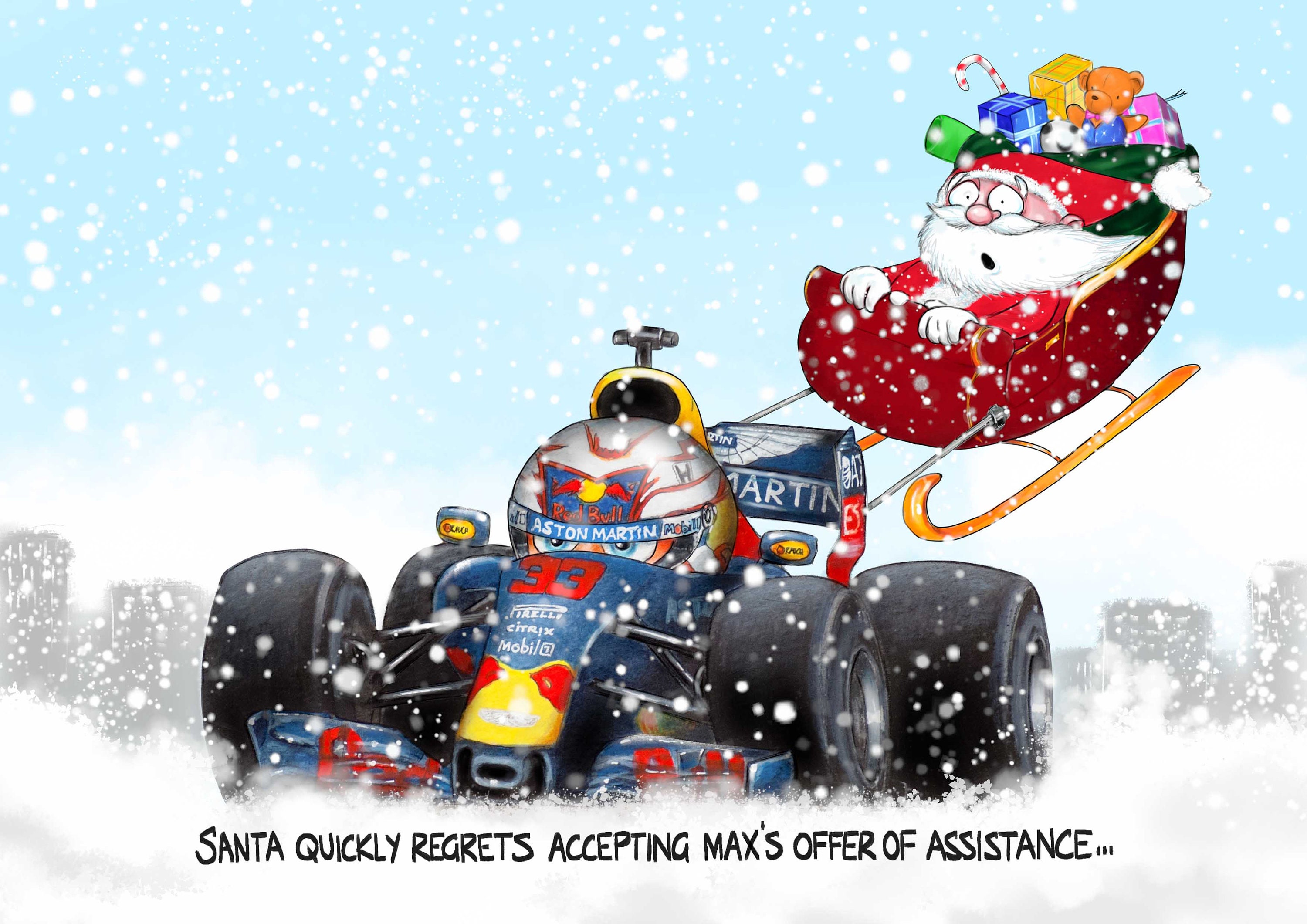 Max Verstappen F1 Christmas / Holidays / Xmas Card - Etsy