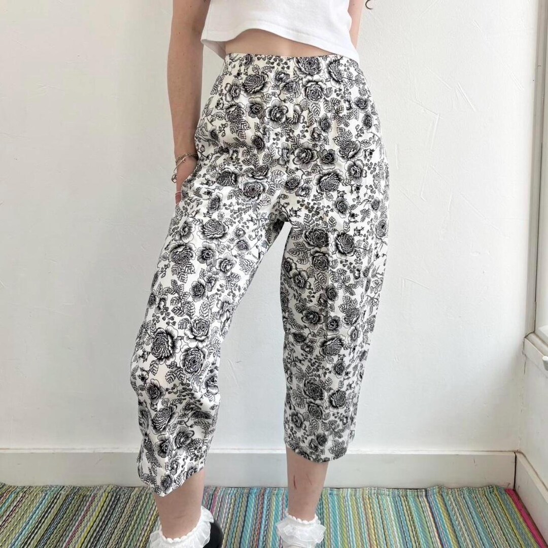 Y2K Floral Capri Pants: Westbound Petite Size 10P - Etsy