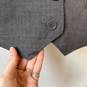 Y2K Grey Cybercore Goth Button up Cropped Vest Size Small - Etsy