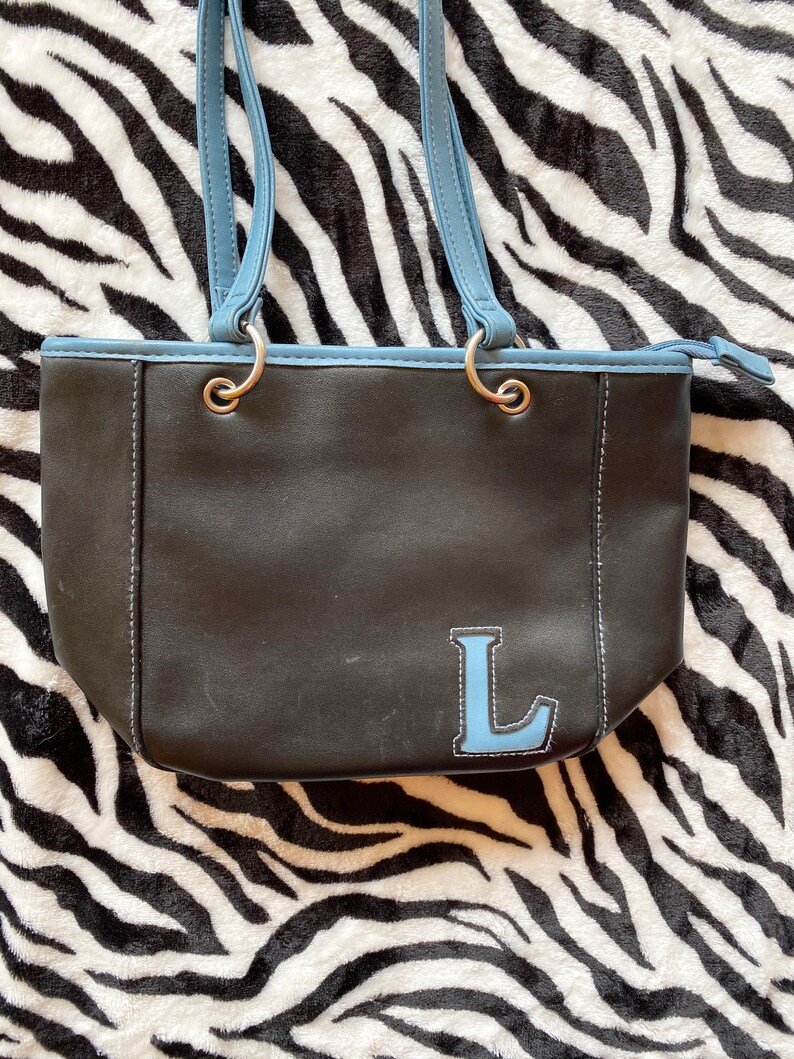 Vintage Y2K 2000s Letter L Initial Black Periwinkle Blue Mini | Etsy