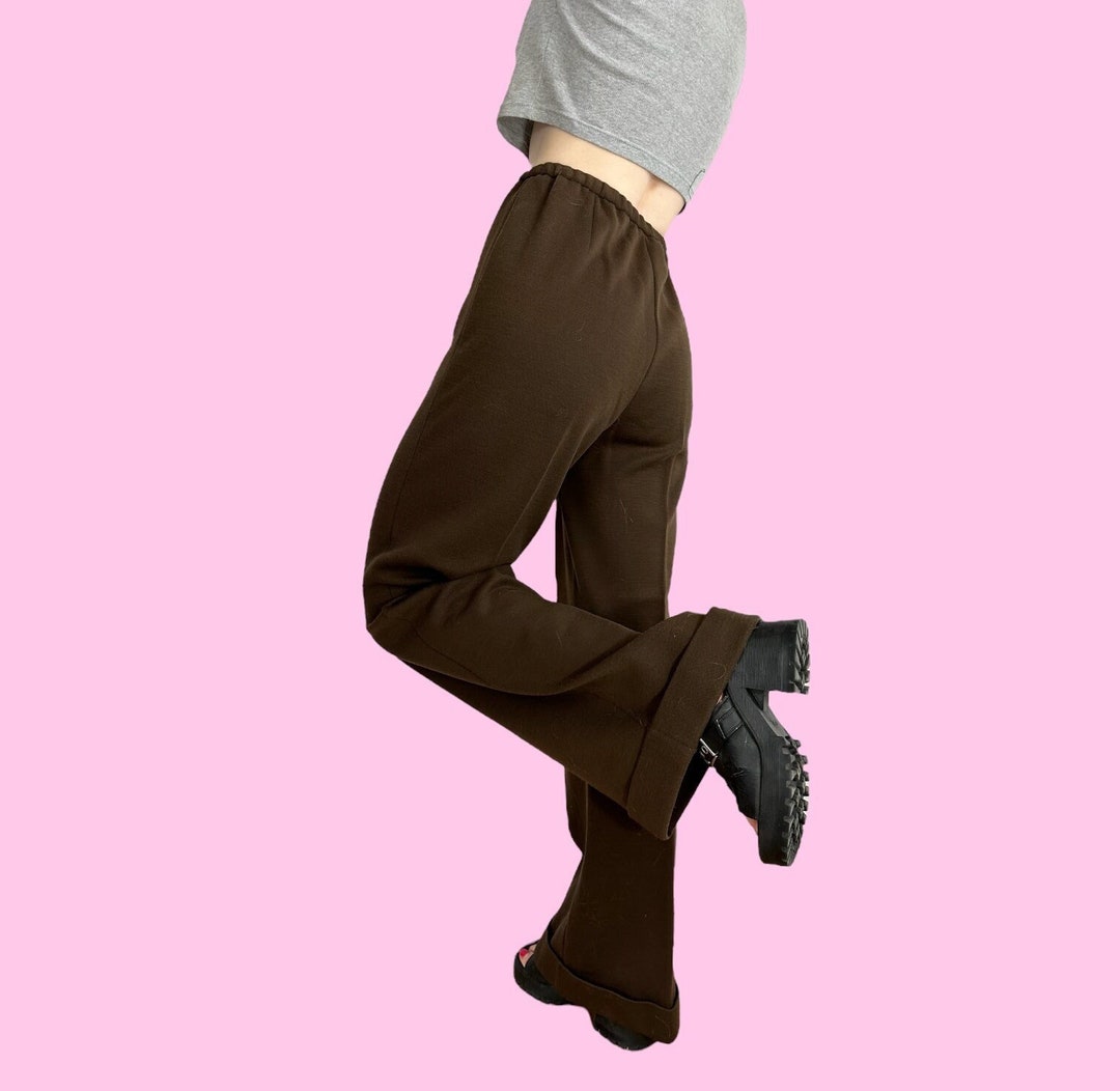Vintage 70s Brown Polyester Bell Bottom Pants Size Small Medium - Etsy