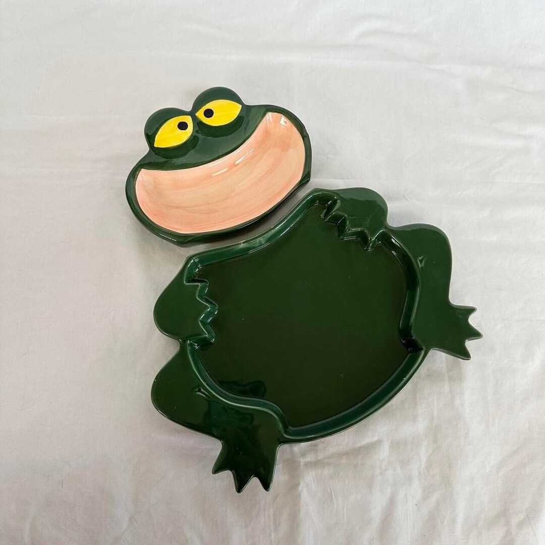 Vintage Ceramic Frog Shaped Chip N Dip Serving Platter - Etsy