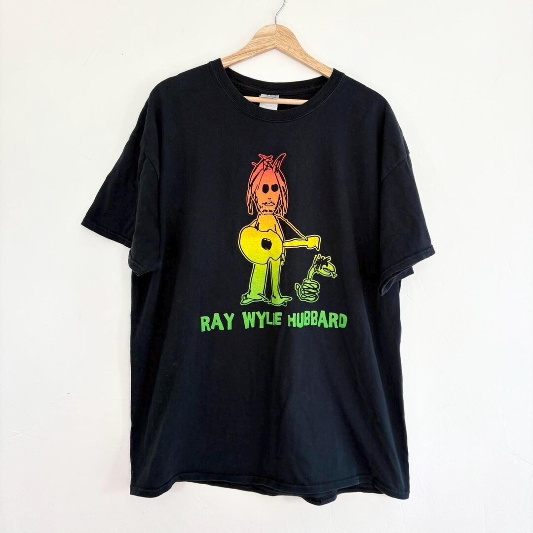 Vintage Black Rainbow Ray Wylie Hubbard Country Band T-shirt Size XL - Etsy