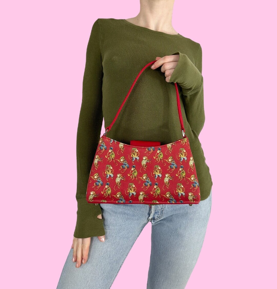 Y2K Red Cute Monkey Mini Purse Bag - Etsy
