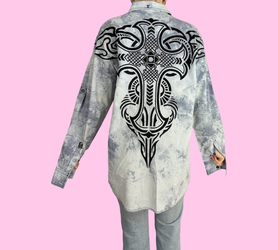 Y2K Cross Cybercore Dress Shirt Size Medium - Etsy