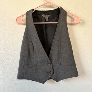 Y2K Grey Cybercore Goth Button up Cropped Vest Size Small - Etsy