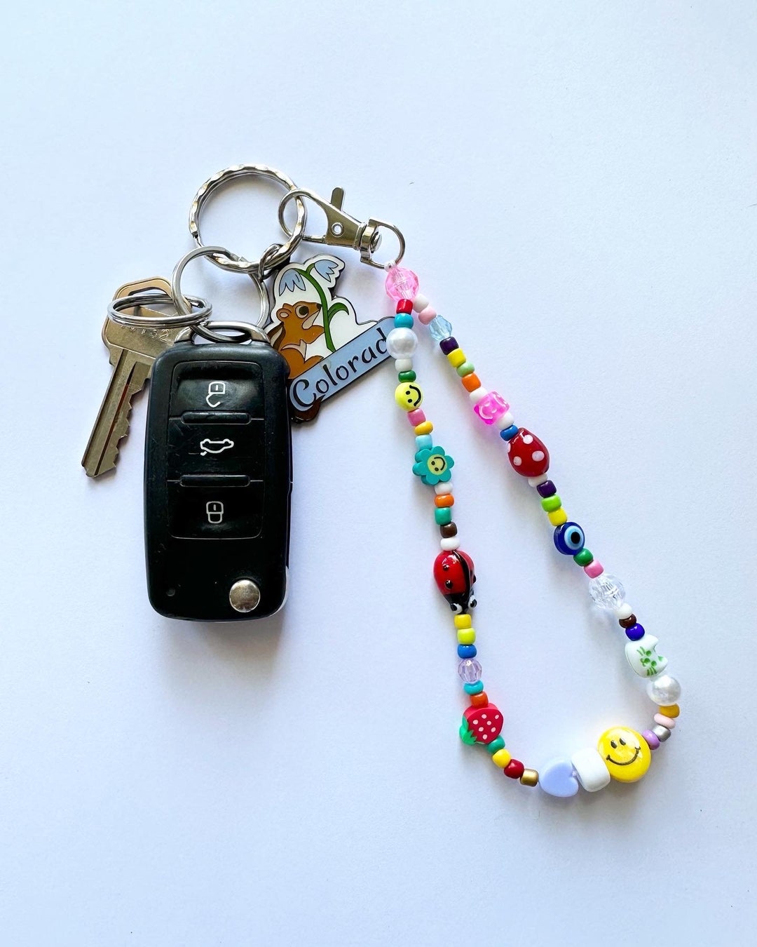 Personalized Beaded Phone Charm: Rainbow Name Strap - Etsy