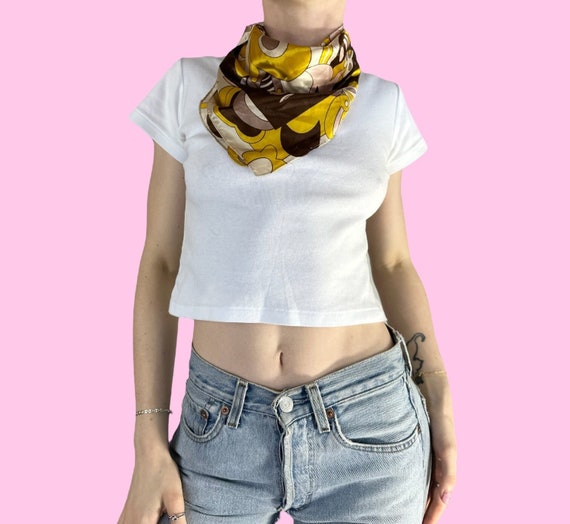 Vintage Floral Bandana Kerchief Scarf - Gem