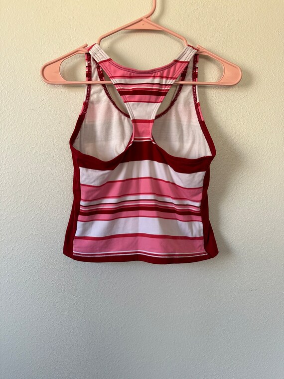 Y2K Nike Pink Red Striped Athletic Tank Top Size Smal… - Gem