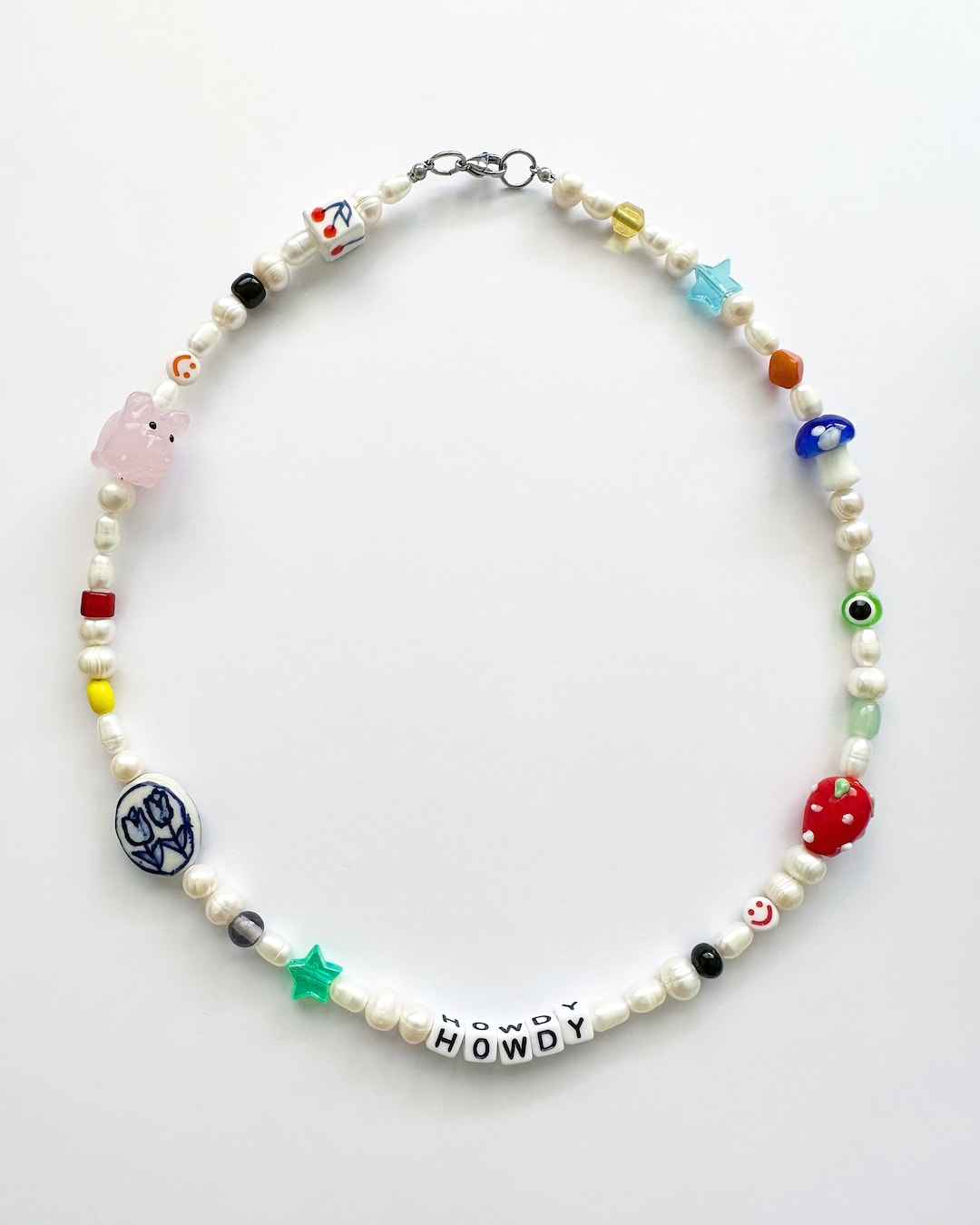 Handmade Customizable Beaded Necklaces, Beaded Name Necklace, Unisex ...