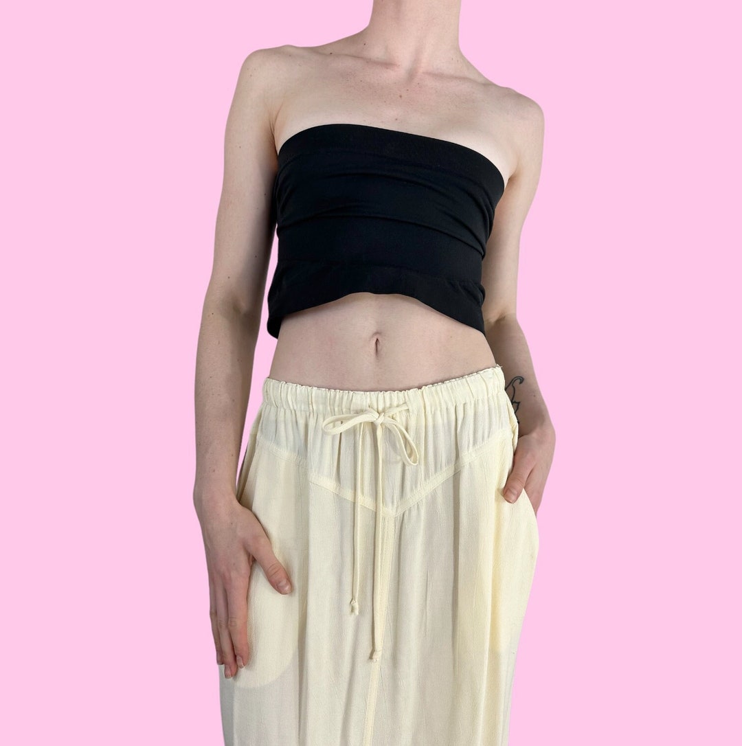 Vintage 90s Pastel Yellow Low Rise Fairy Grunge Maxi Skirt - Etsy