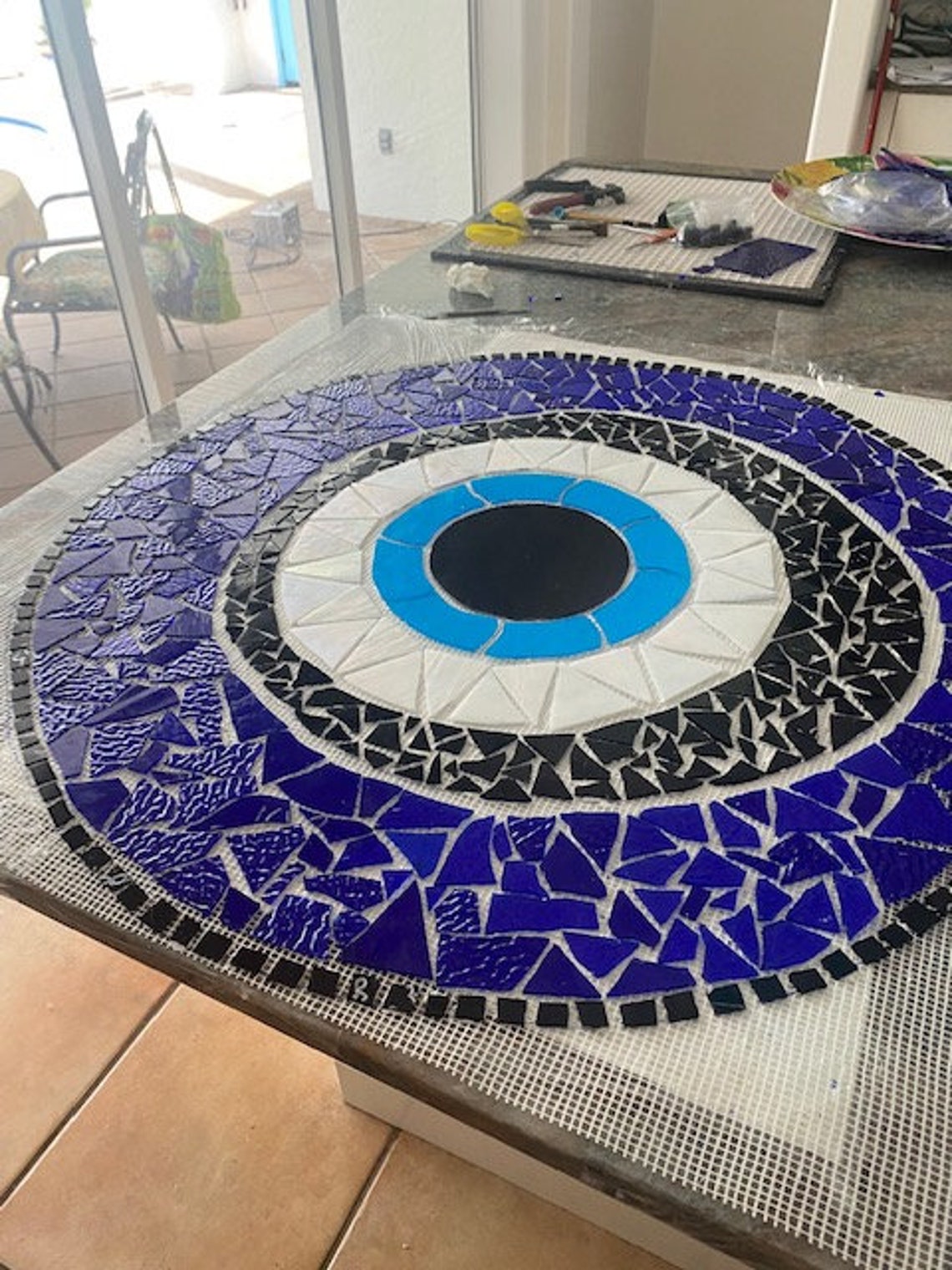 Evil Eye POOL Mosaic - Etsy
