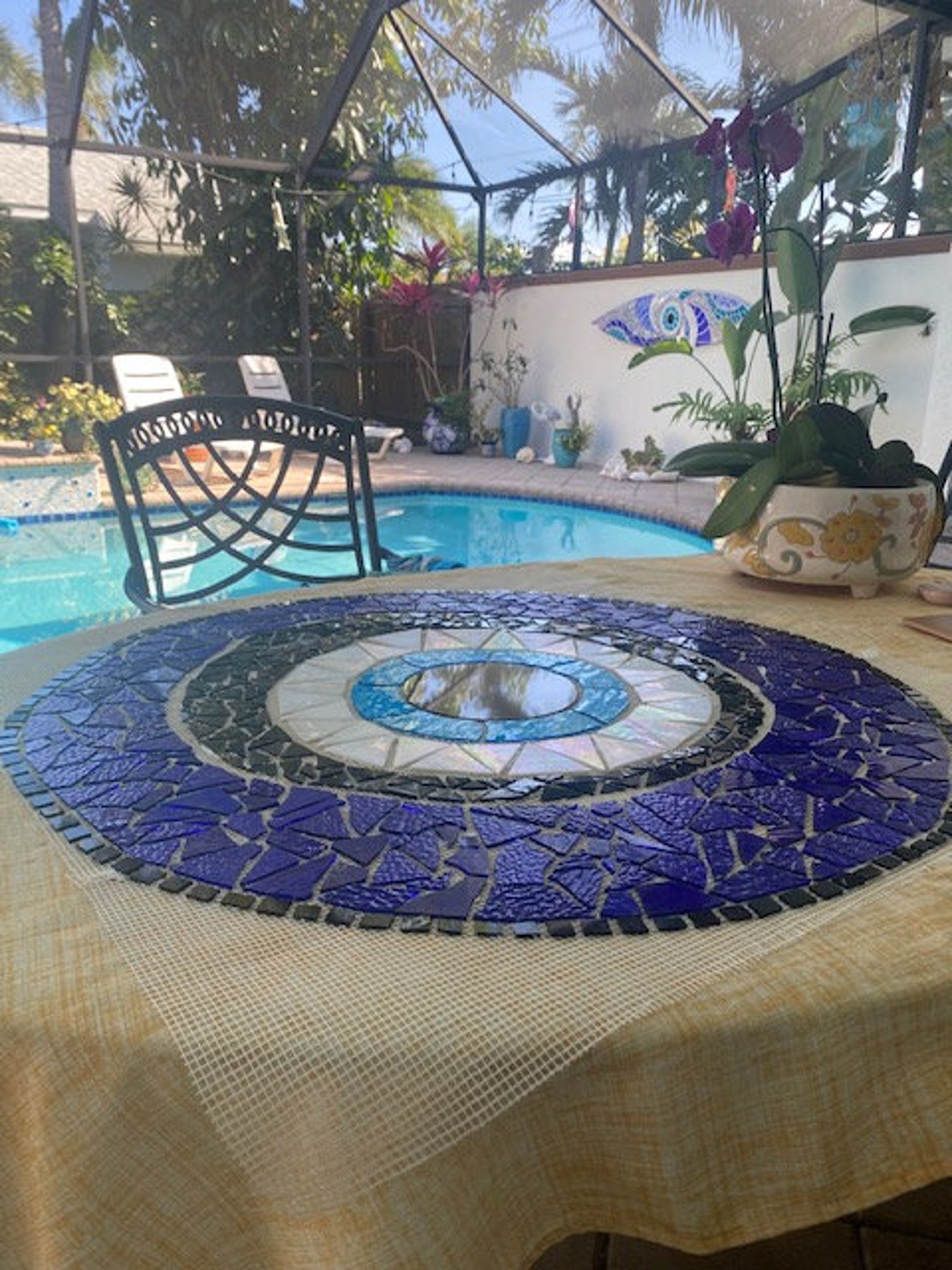 Evil Eye POOL Mosaic - Etsy