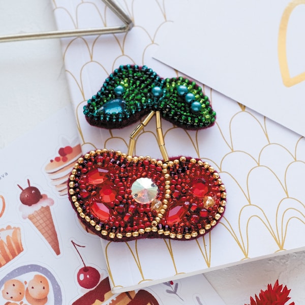 Cherry Brooch - Etsy