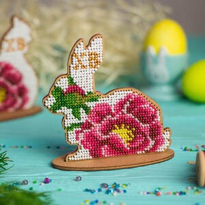 Easter Bunny Ornament Bead Diy Kit Beadwork Tutorial Set Bunny