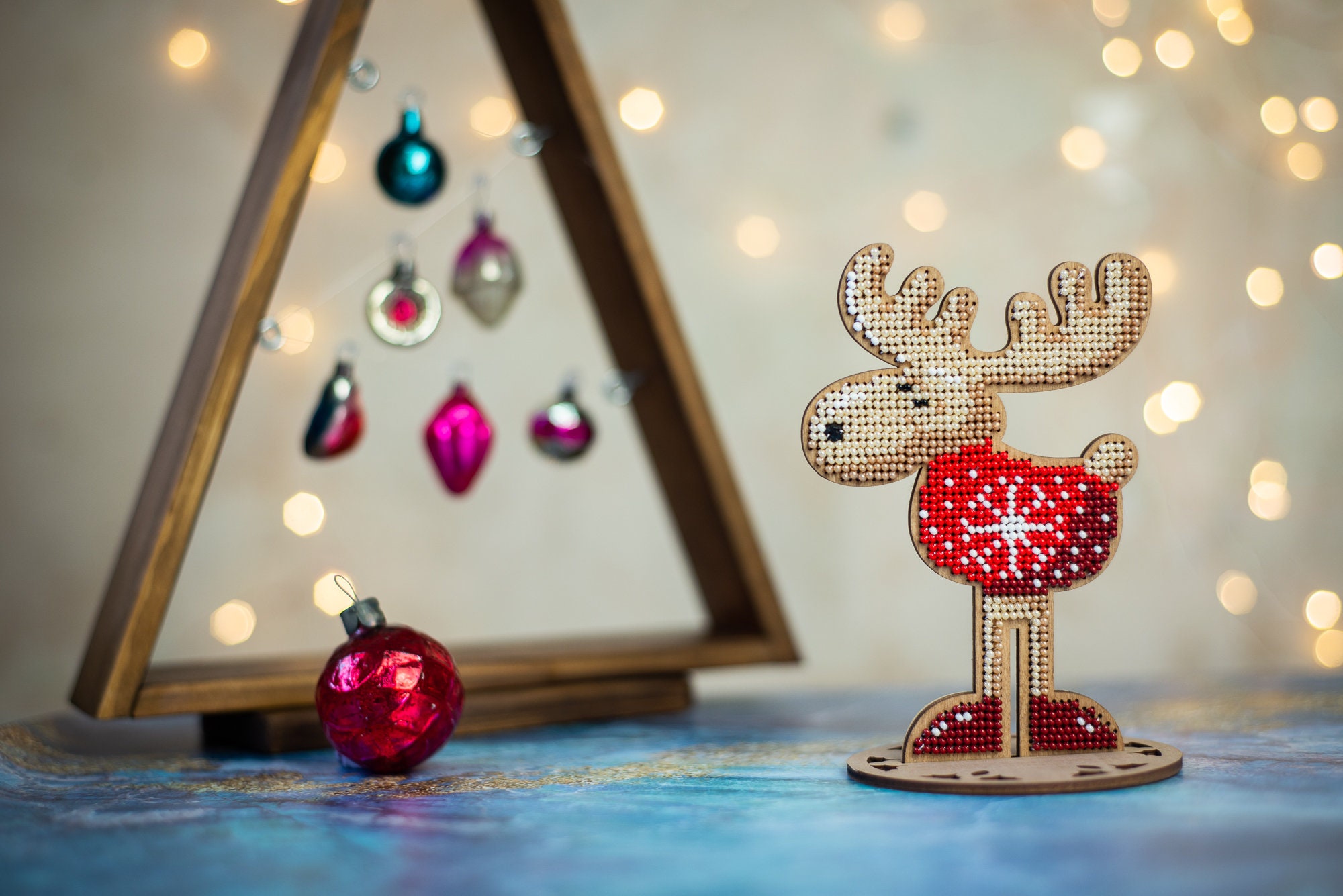 Santa Claus & reindeer figurine craft kit for adults | Etsy