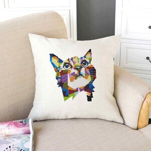 Rainbow Cat Cross Stitch Pattern, Cute Cat Embroidery Design, DIY Kids ...