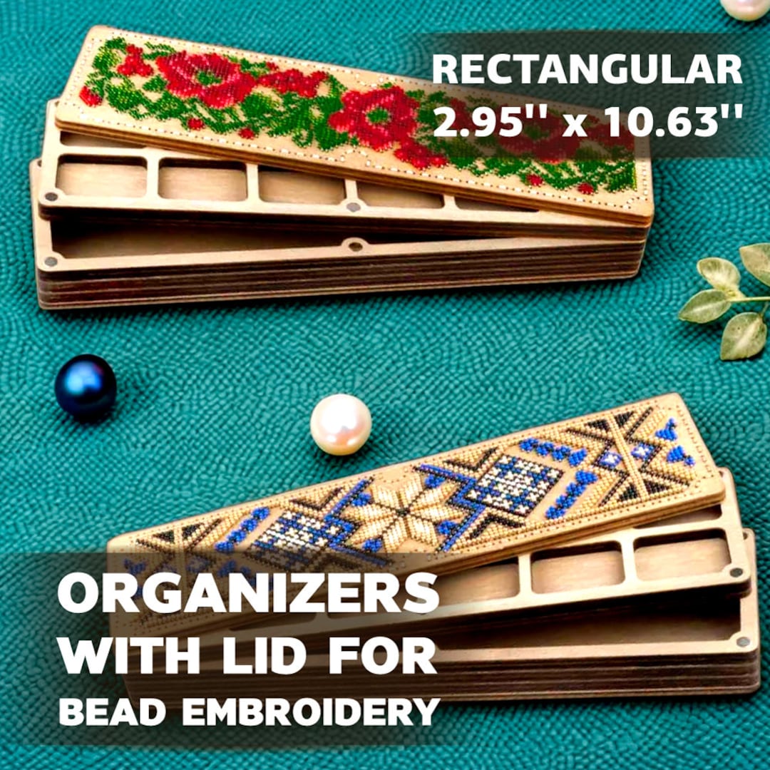 Wooden Bead Organizer, Bead Embroidery Kit, Bead Storage Box With ...