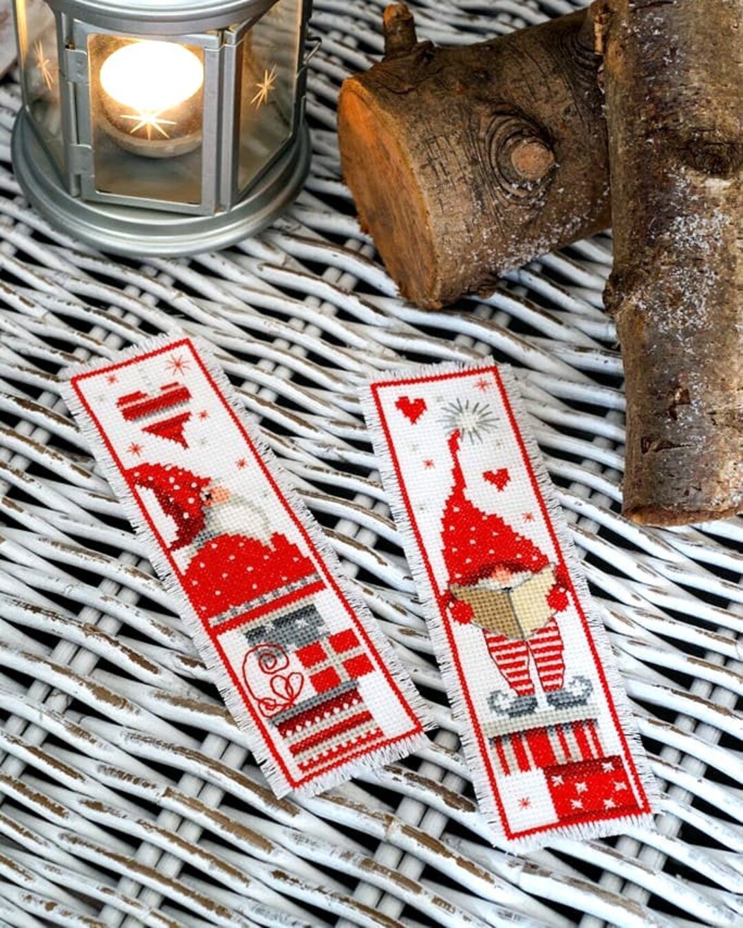 Xmas Gnomes Cross-stitch DIY Kit, Christmas Bookmarks Embroidery ...