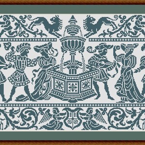 PDF Victorian Cross Stitch Pattern, Antique Embroidery Chart, Vintage ...