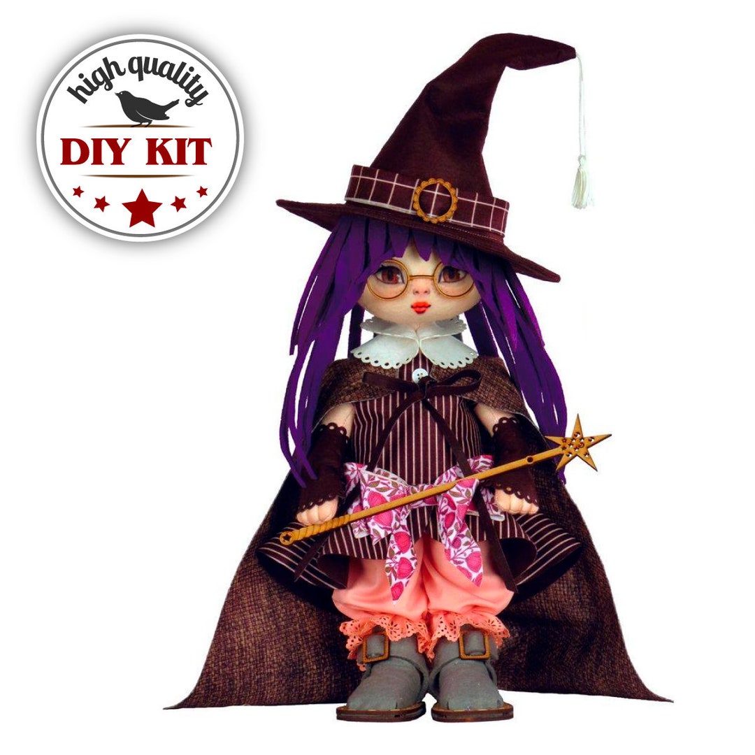 DIY Doll Kit, Rag Doll Sewing Kit, Wizard Girl Interior Doll, Daughter ...