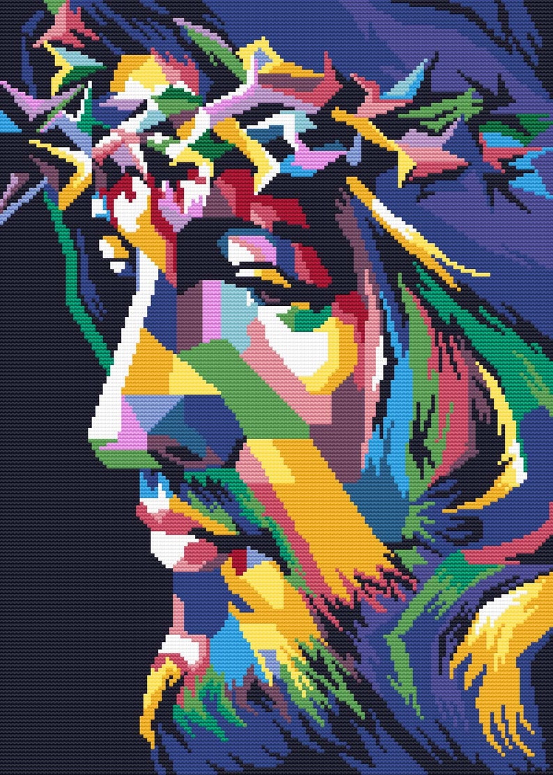 PDF Jesus Embroidery Pattern, Jesus Christ Cross Stitch Chart ...
