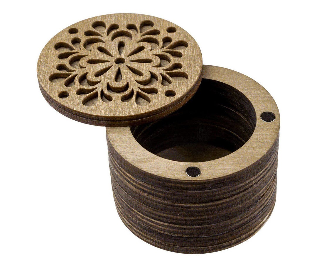 Needlework Box, Small Wood Sewing Organizer, Craft Container With ...