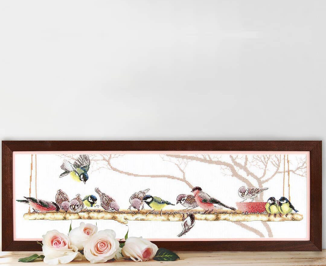 Birds Cross Stitch DIY Kit Needlework Wall Hanging Art - Etsy