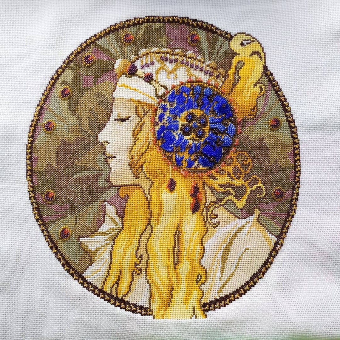 Cross-stitch DIY Kit Alphonse Mucha Embroidery Patterns Art - Etsy UK