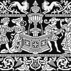 PDF Victorian Cross Stitch Pattern, Antique Embroidery Chart, Vintage ...